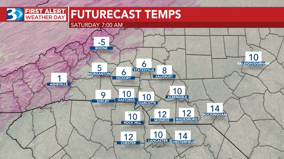 Temperatures Plummet As Arctic Cold Front Moves Through Carolinas